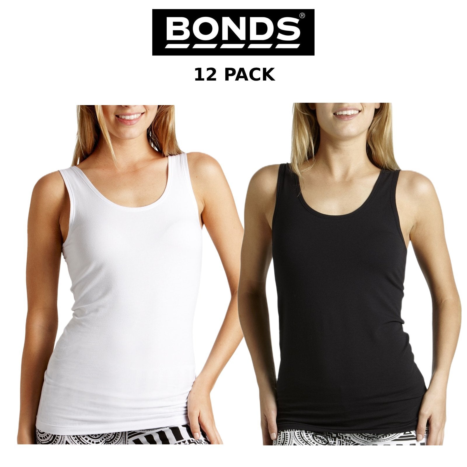 Womens Bonds Stretchy Chesty Tank Top 12 PACK Classic Iconic Causal ...