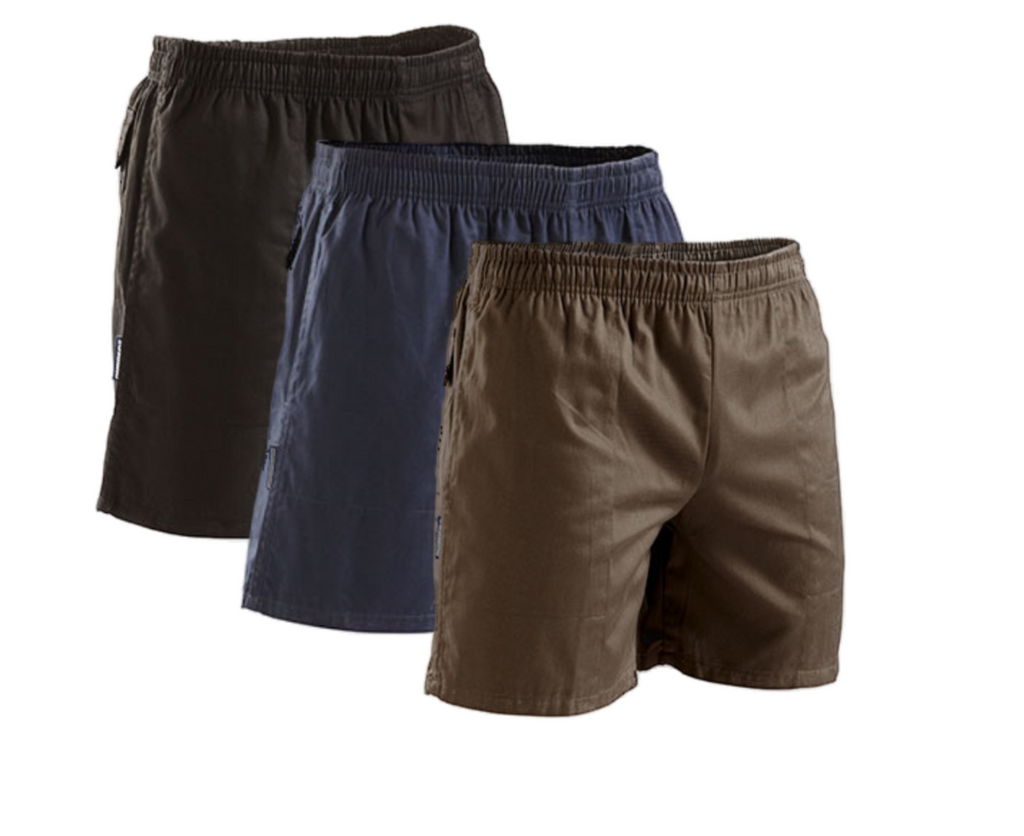 Stubbies Ruggers 4 Pack Long Leg Shorts Draw Cord Elastic Waist Work S ...