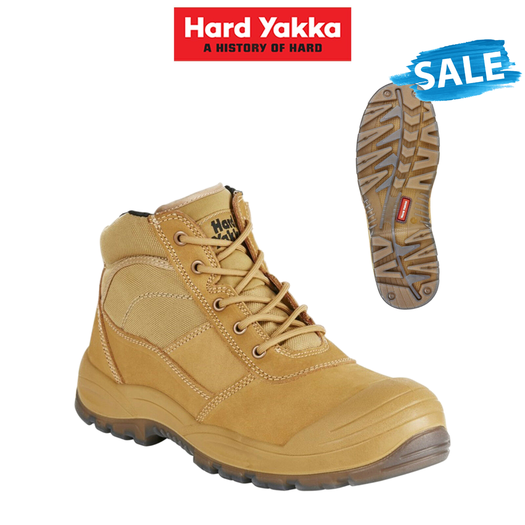 SALE Hard Yakka Utility Side Zip Safety Steel Cap Toe Work Boots Shoe ...