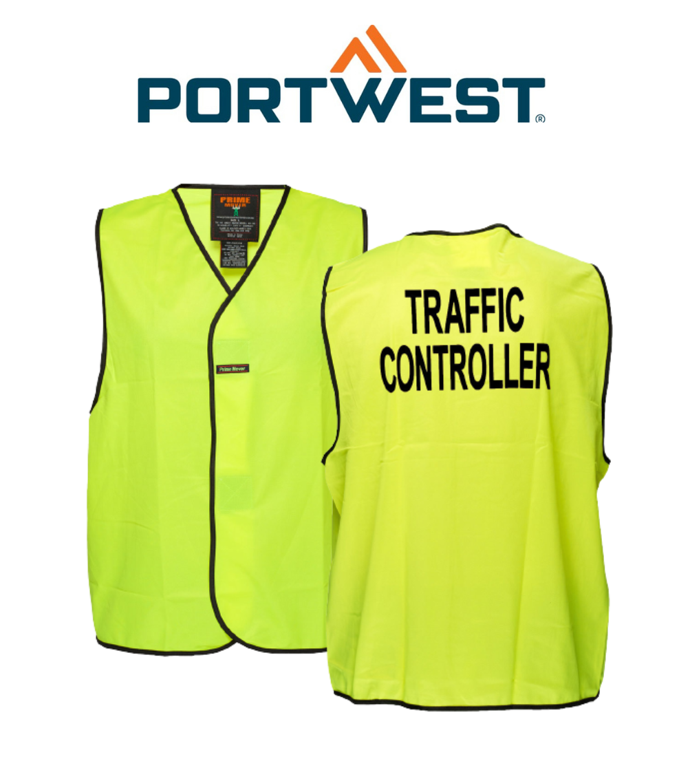 Portwest Traffic Controller Hi-Vis Vest Class D Reflective Work Safety ...