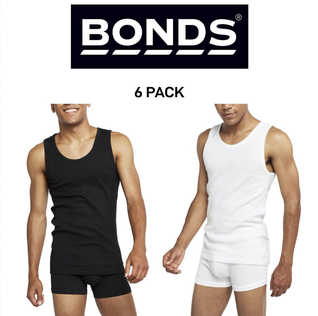 Bonds Mens Organic Chesty Cotton Rib Modern Classic Singlet Shape 6 Pa ...