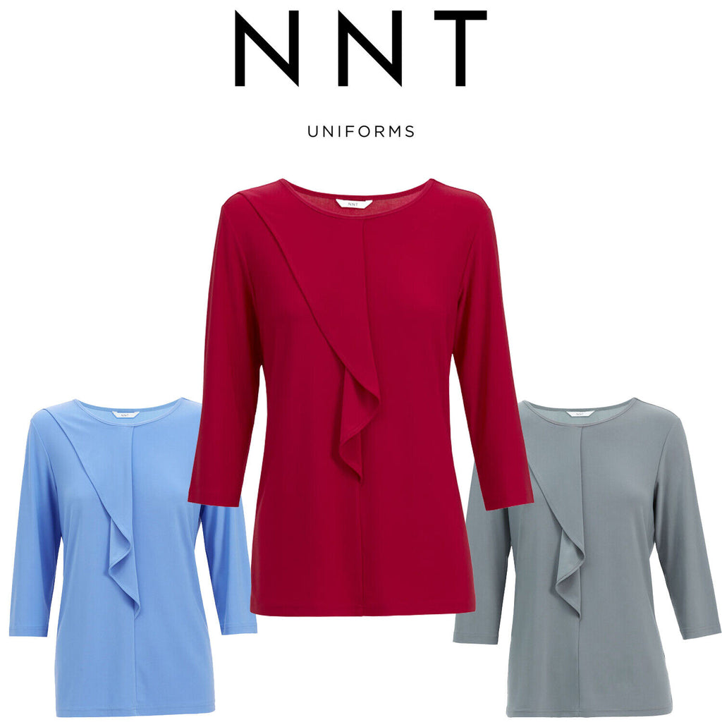 Womens NNT Blouse Soft Jersey 3/4 Round Neck T-Top Ladies Corporate To ...