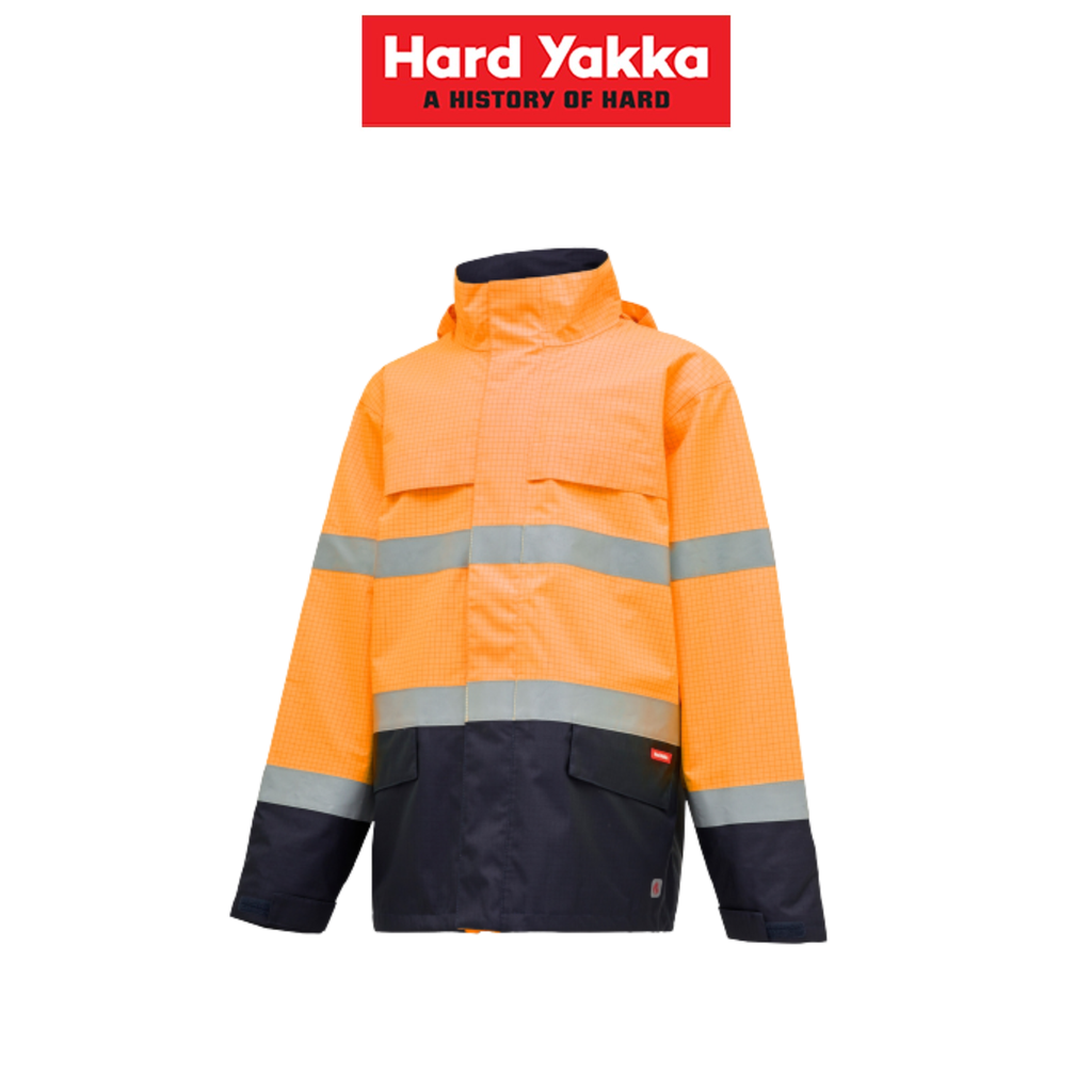 Hard Yakka Mens Antistatic Water Resistant Jacket Thermal Work Safety ...