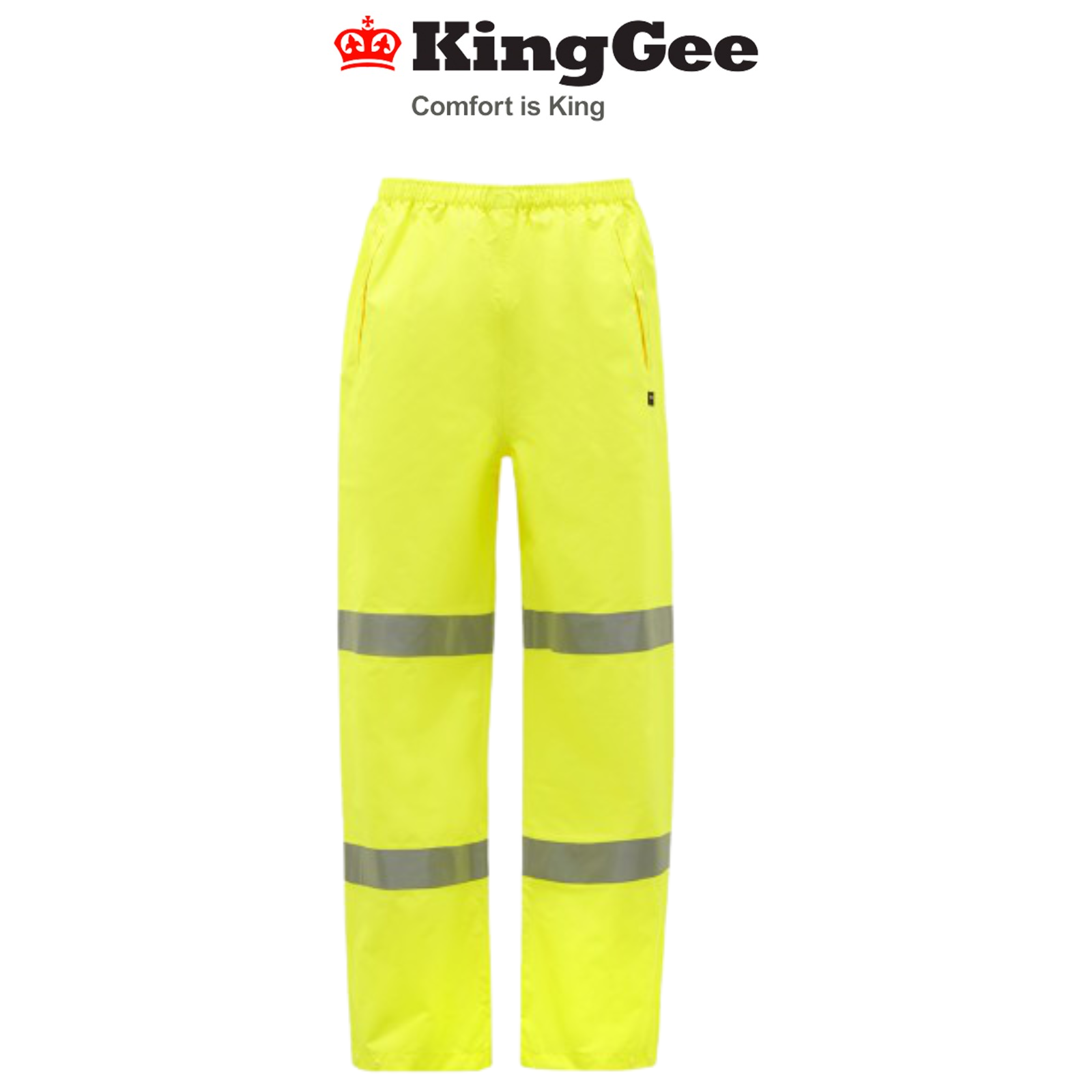 KingGee Mens Wet Weather Reflective Pant Lightweight Waterproof Safety ...