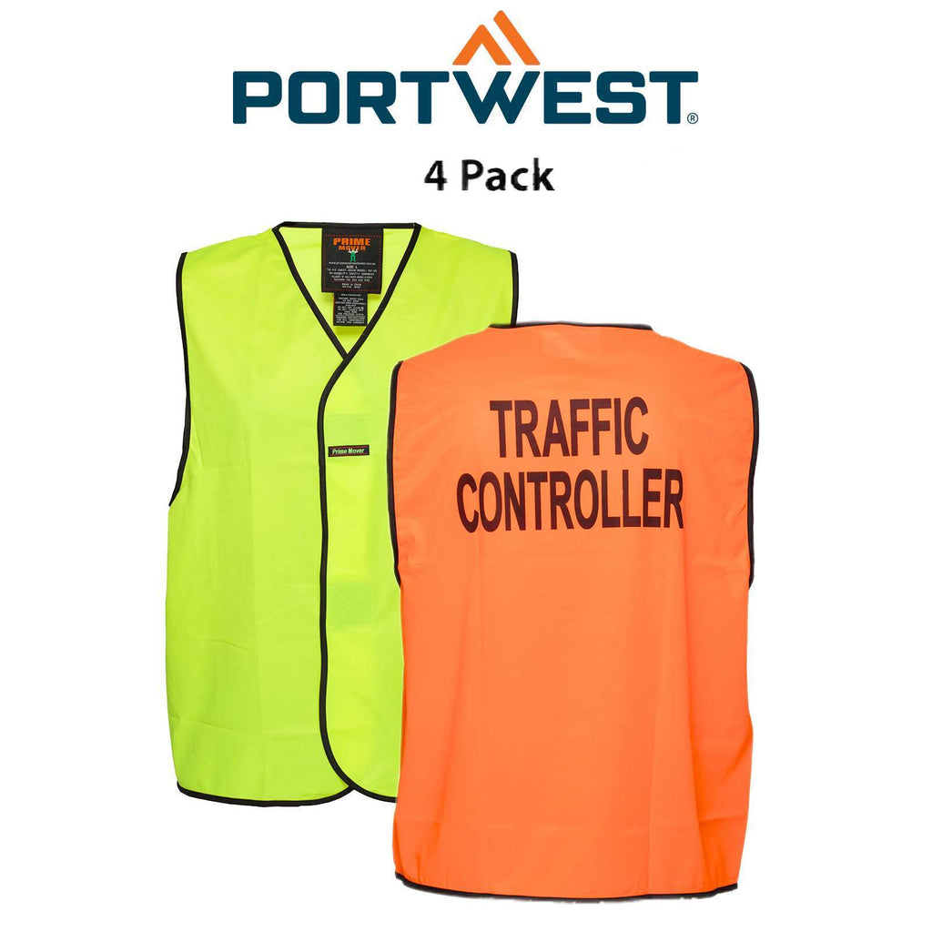 Portwest Traffic Controller Hi-Vis Vest 4 Packs Class D Reflective Saf ...