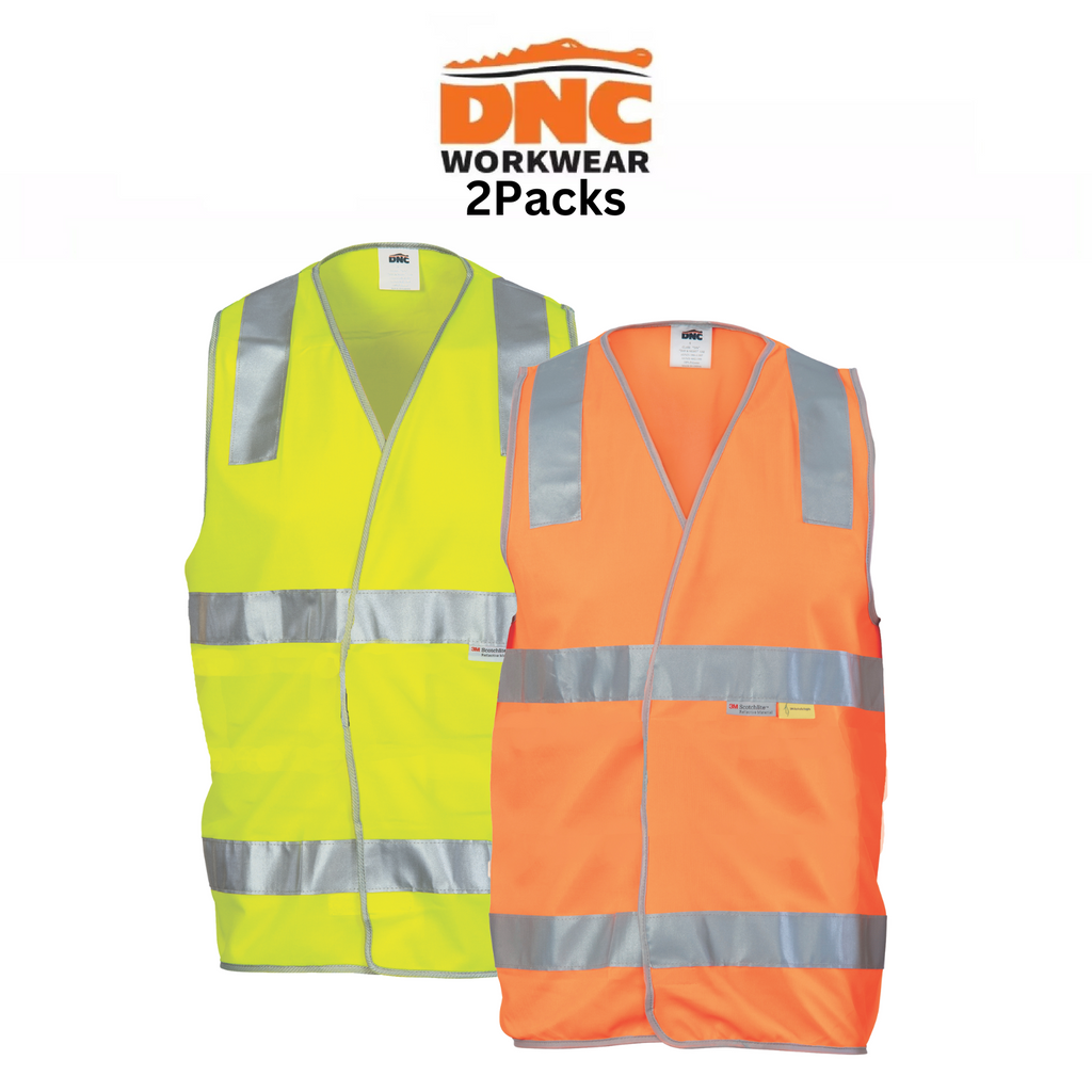 DNC Unisex 2Packs Day Night Hi Vis Safety Vest Workwear 3M Reflective ...