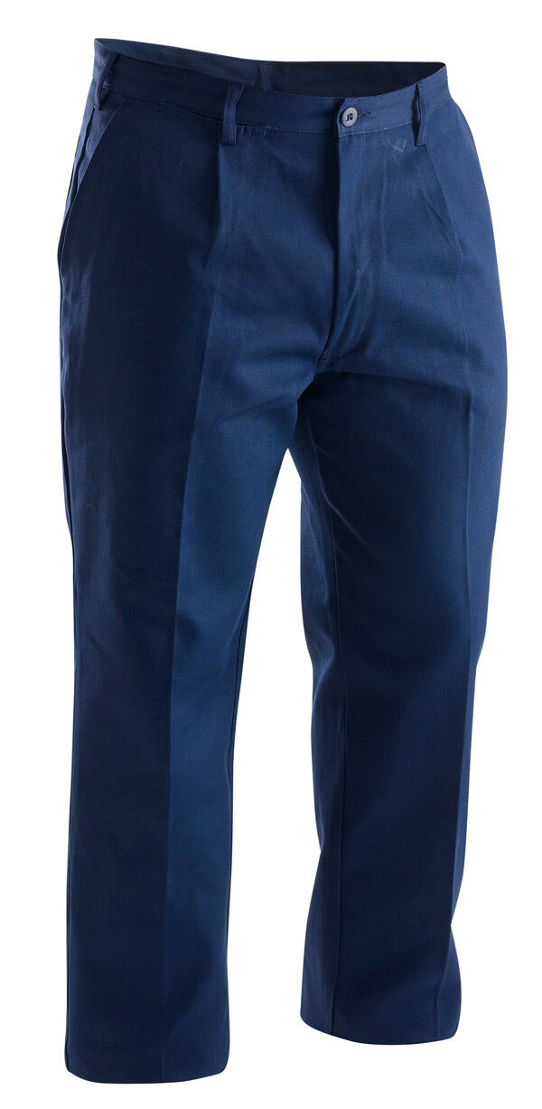 Mens Stubbies Single Pleat Cotton Drill Pants Work Workwear Safety Cot ...