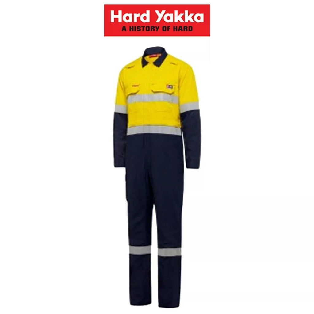 Hard Yakka Safety SheildTec Fire Resistant Coverall Overall Taped Hi-V ...