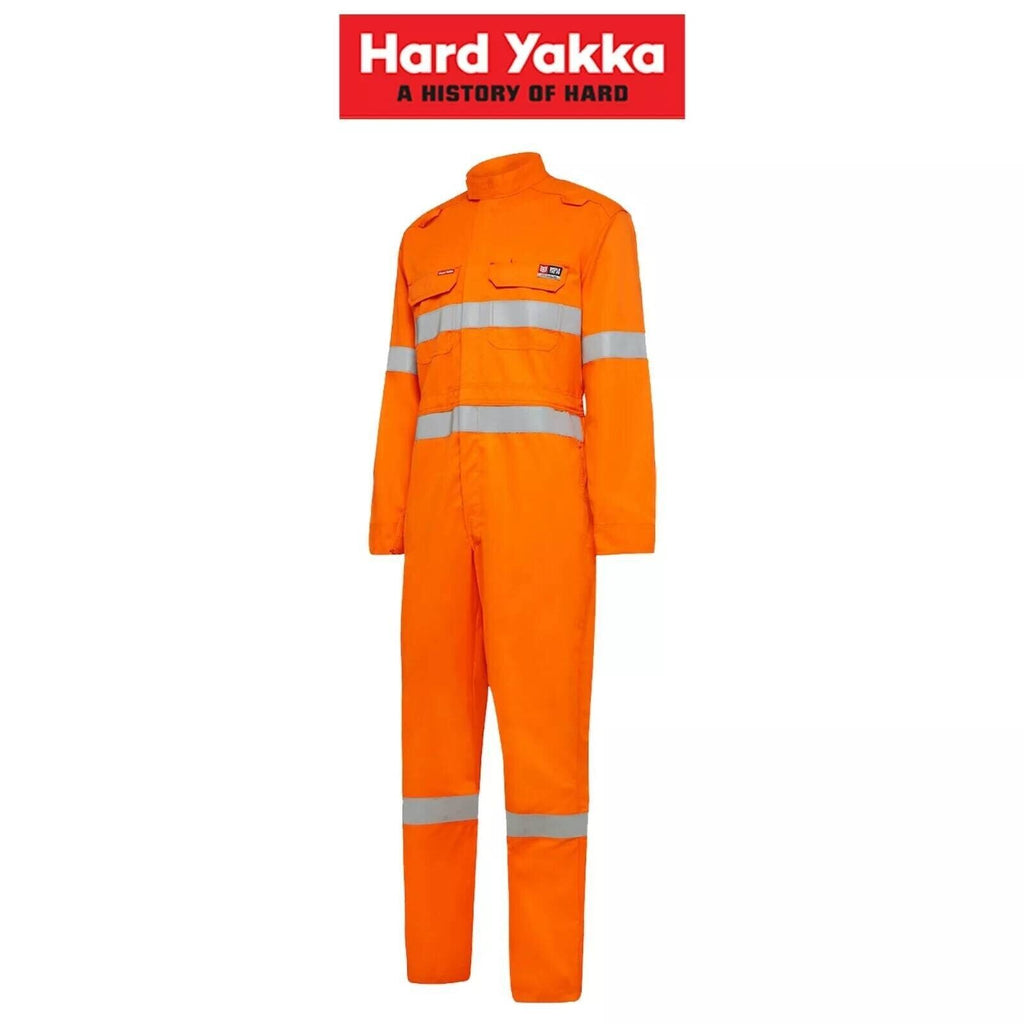 Hard Yakka Safety SheildTec Fire Resistant Coverall Overall Taped Hi-V ...