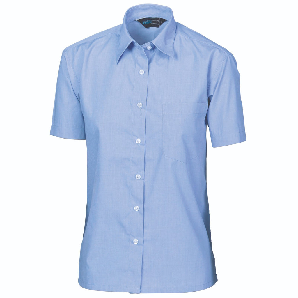 DNC 2PACKS Ladies Short Sleeve Shirt Regular Collar Side Splits 4211 ...