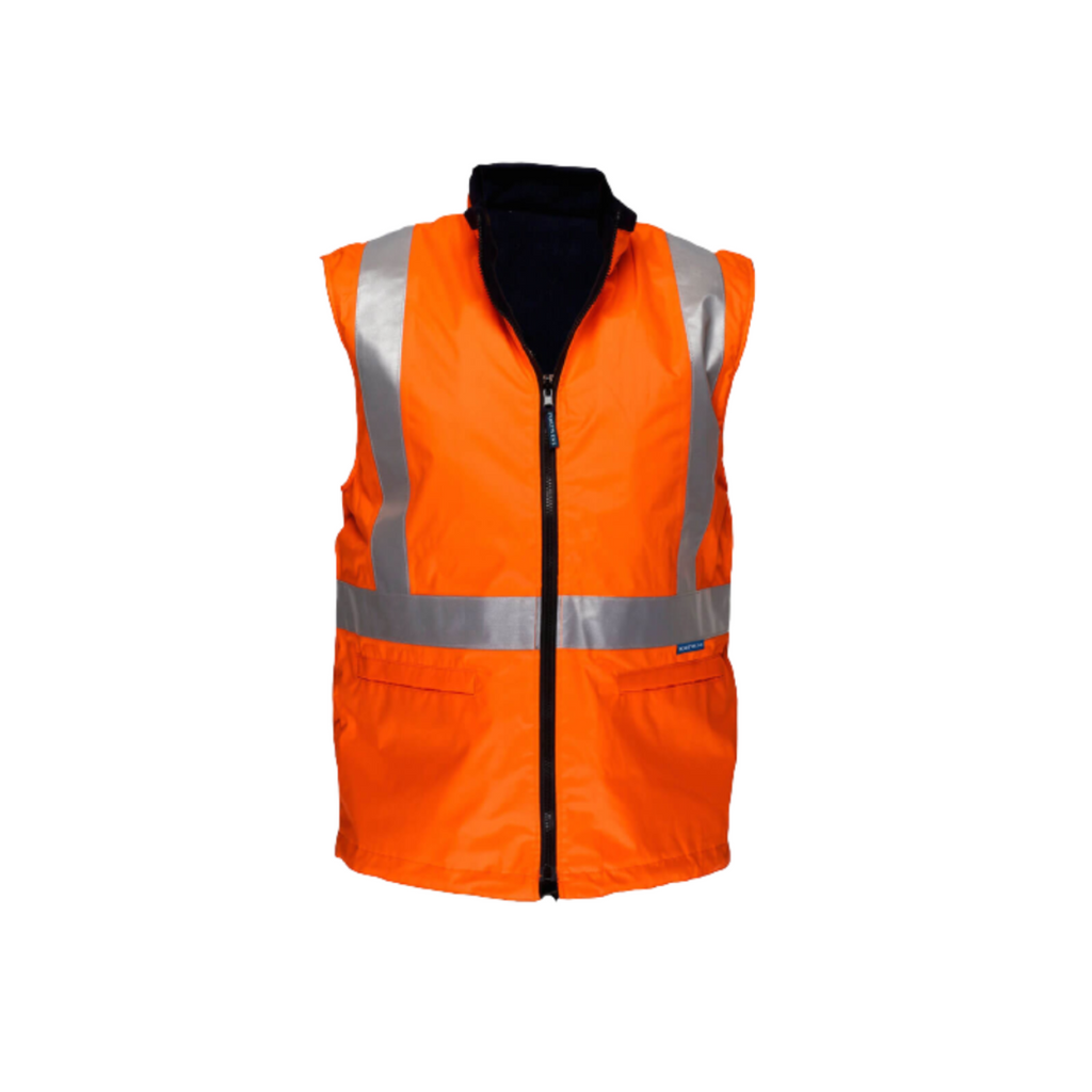Portwest Cross Back Polar Fleece Reversible Vest Refective Safety ...