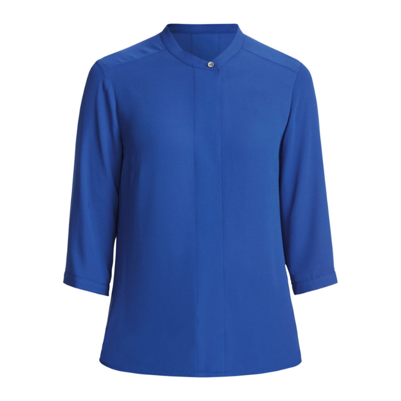 NNT Womens Anti Stain Georgette 3/4 Sleeve Blouse Mandarin Collar ...